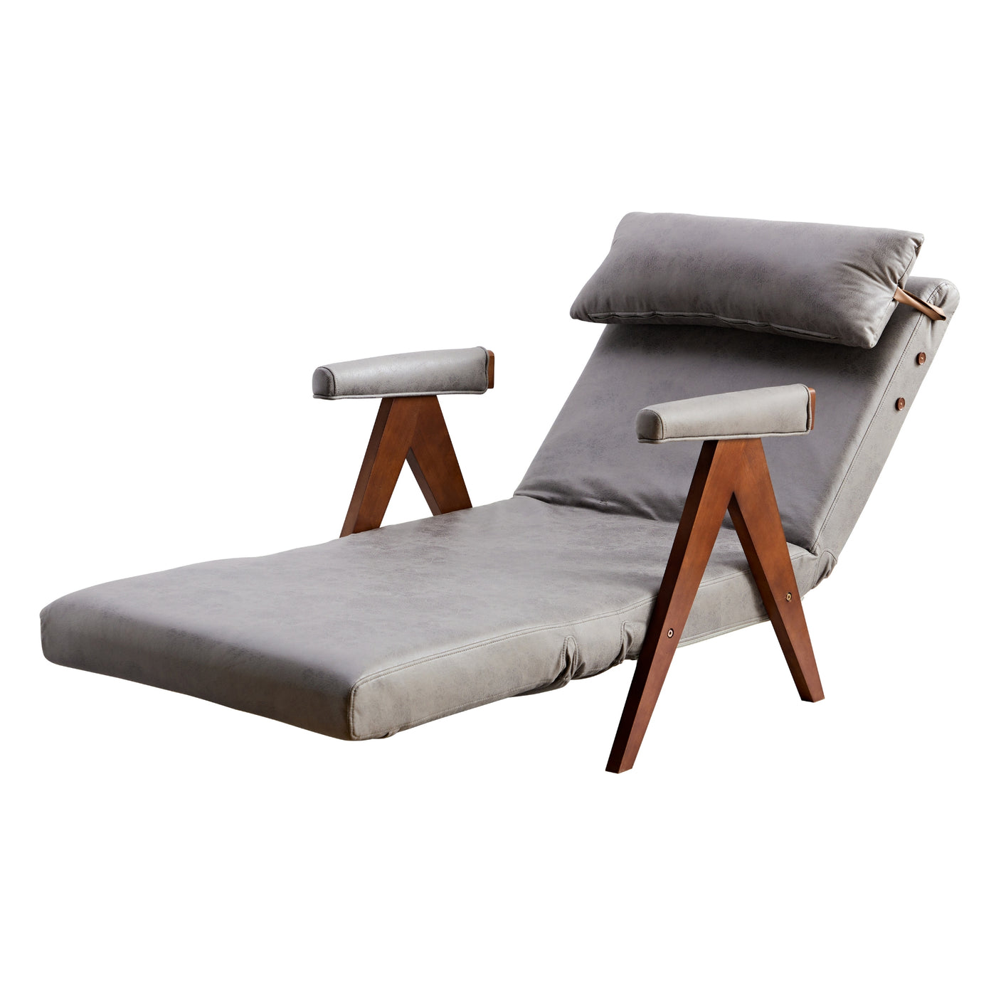 Ariton Tri-Fold Sleeper Convertible Chair with Pillow, Solid Wood ...