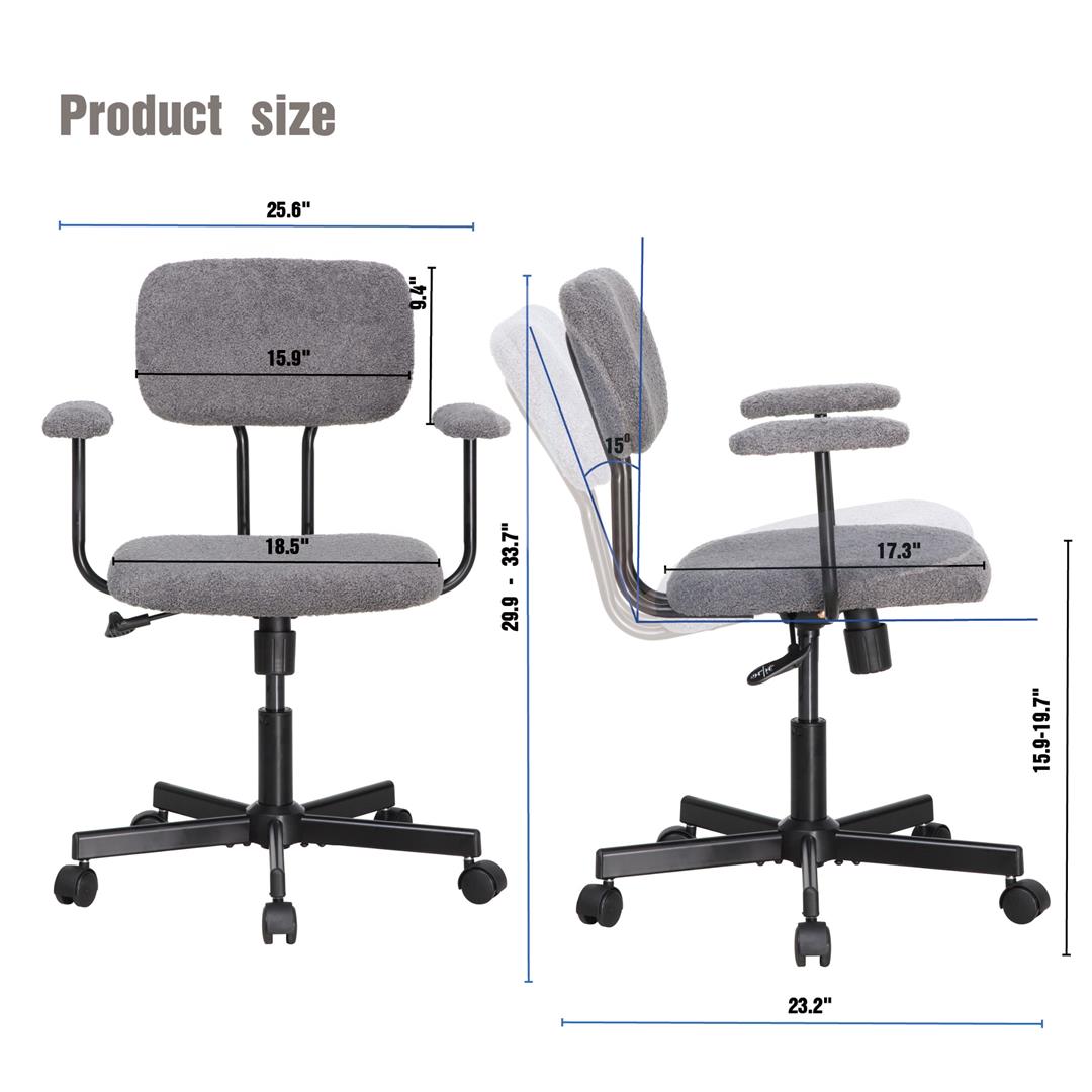 Teddy Office Chair, Grey - NuvoItalia